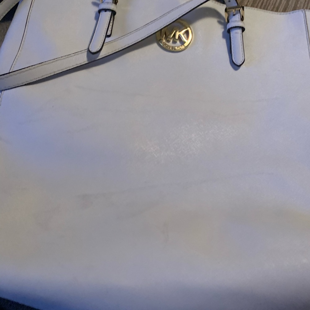 Large White Leather Michael Kors Purse - Gem
